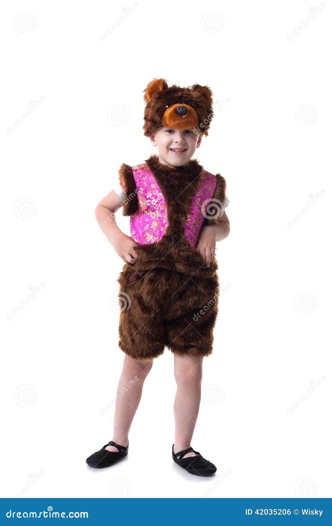 Image of Funny Little Boy Posing in Bear Suit Stock Photo - Image of ...