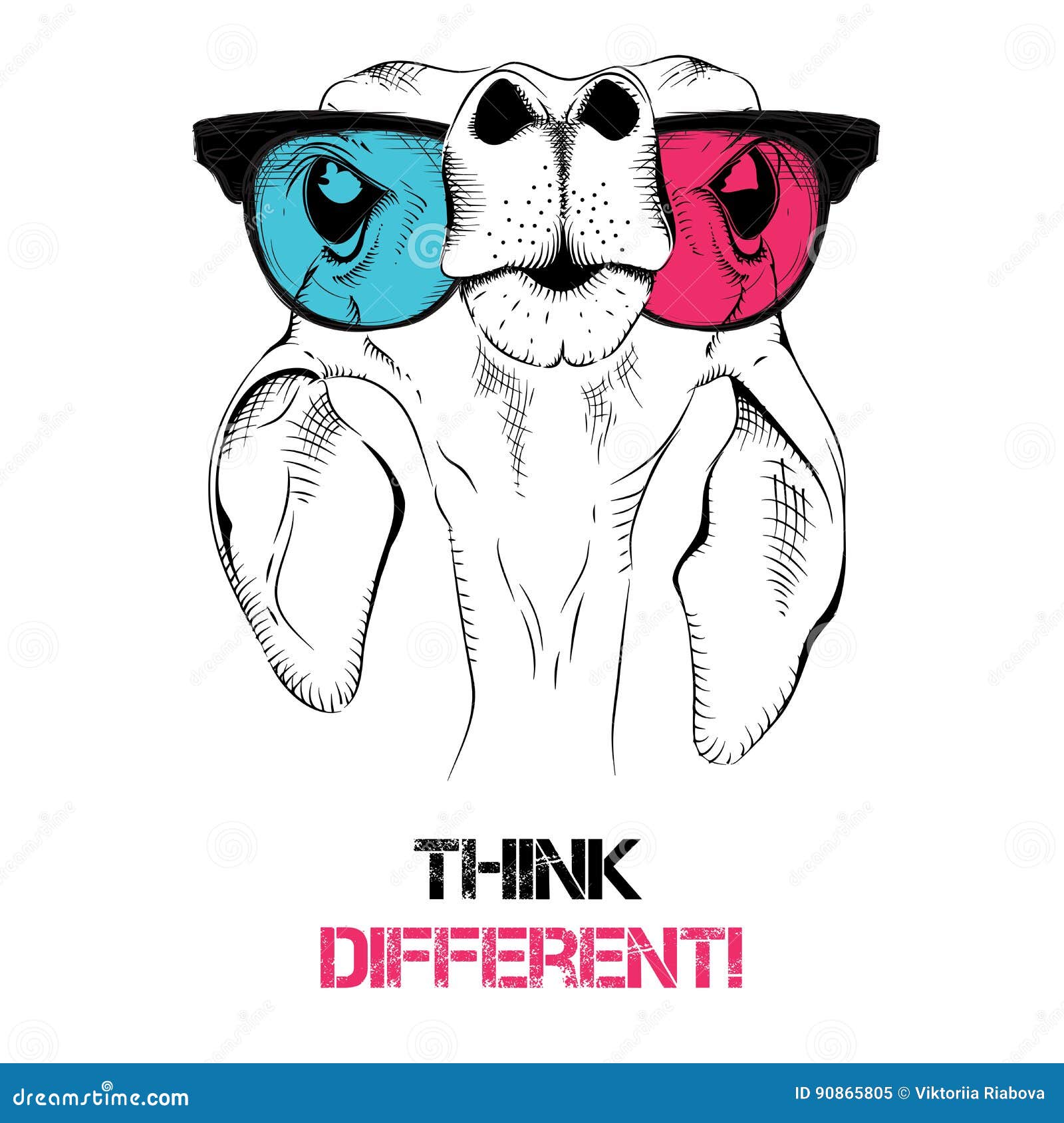 The Image of a Funny Roe Deer in the Glasses and Headphones. Vector ...