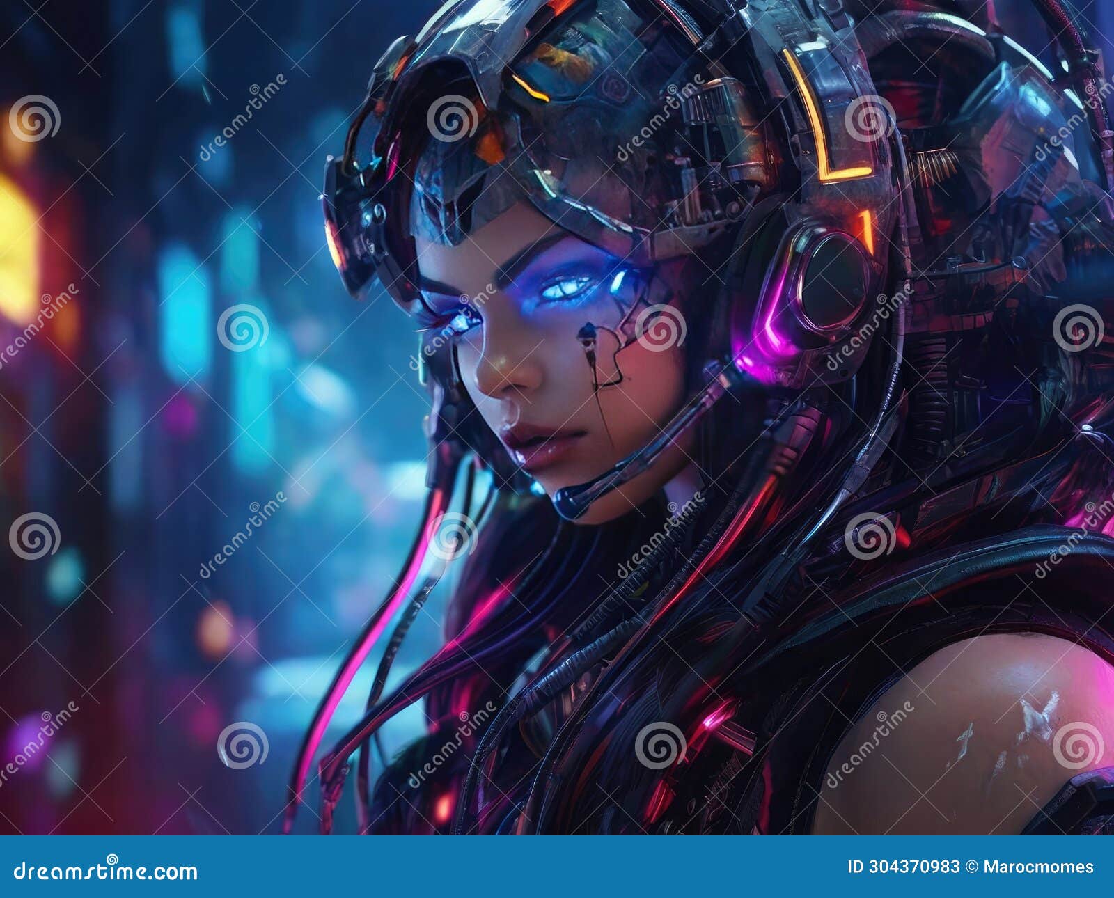 Futuristic Artificial Intelligence, Cyborg Bionic Human Robotic ...