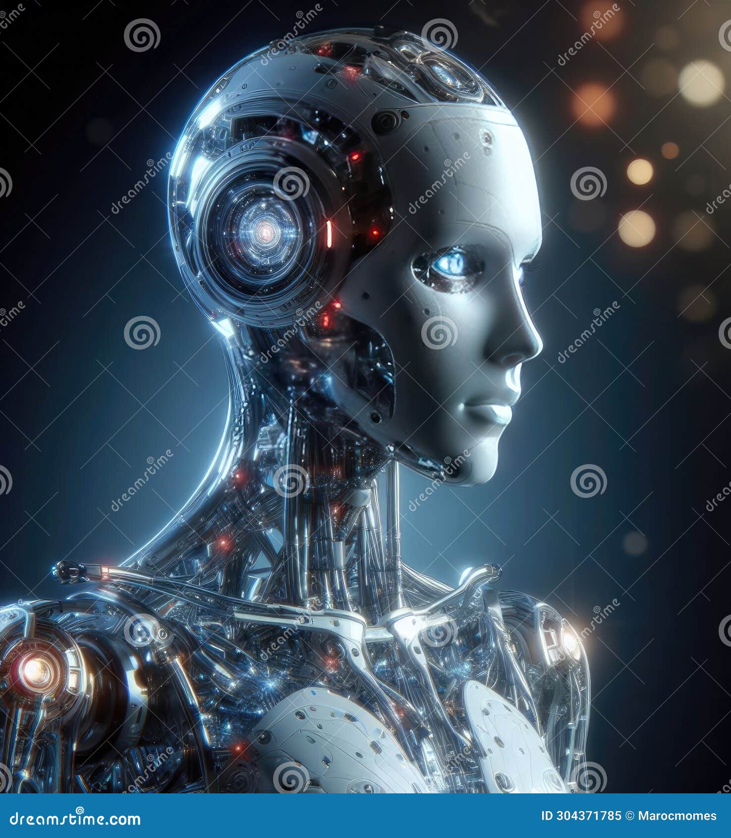 Futuristic Artificial Intelligence, Cyborg Bionic Human Robotic ...