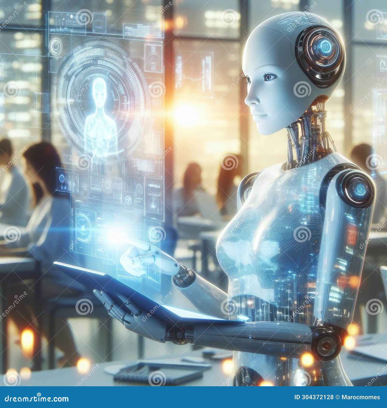 Futuristic Artificial Intelligence, Cyborg Bionic Human Robotic ...