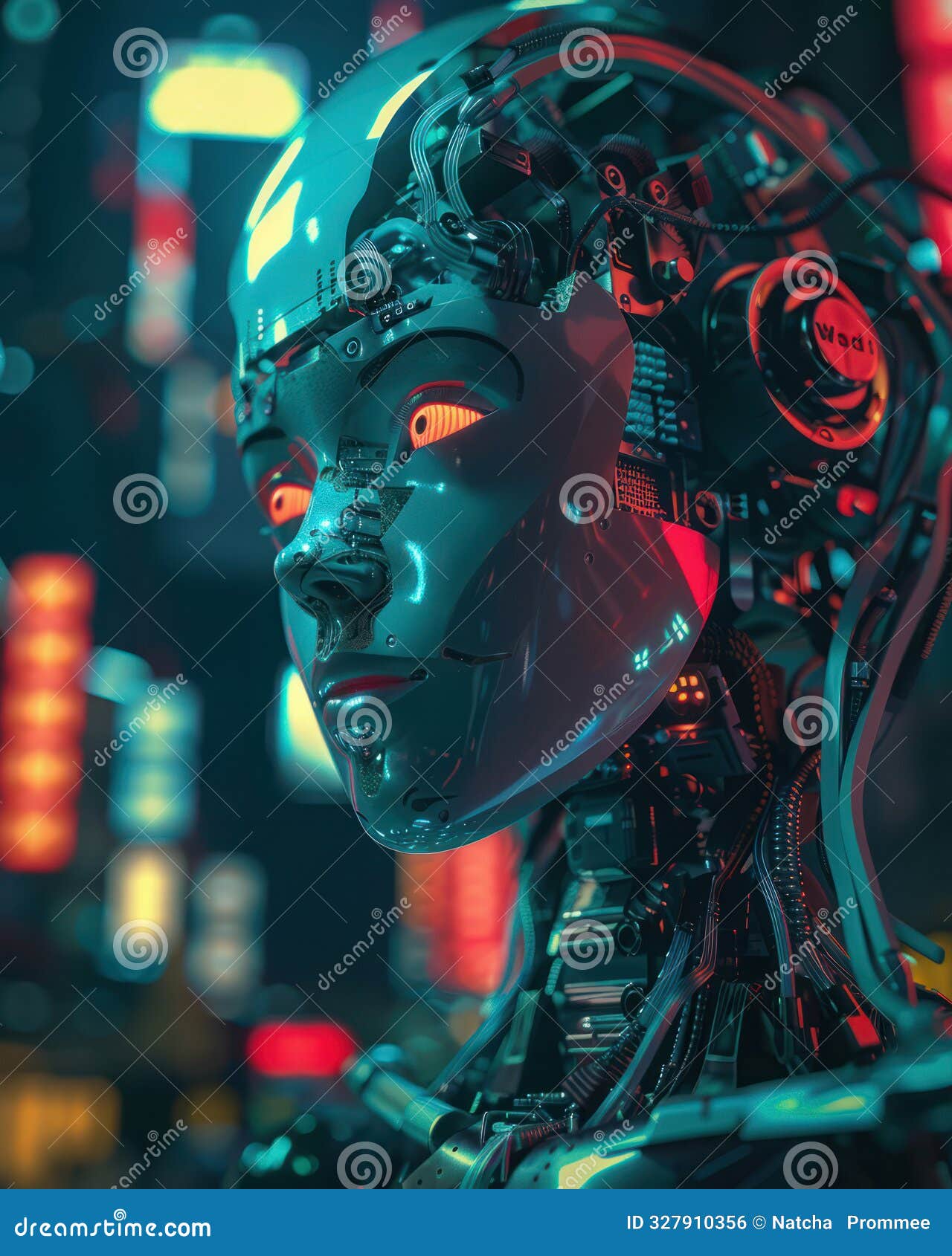 Image of a Futuristic Robot Being Built Stock Illustration ...