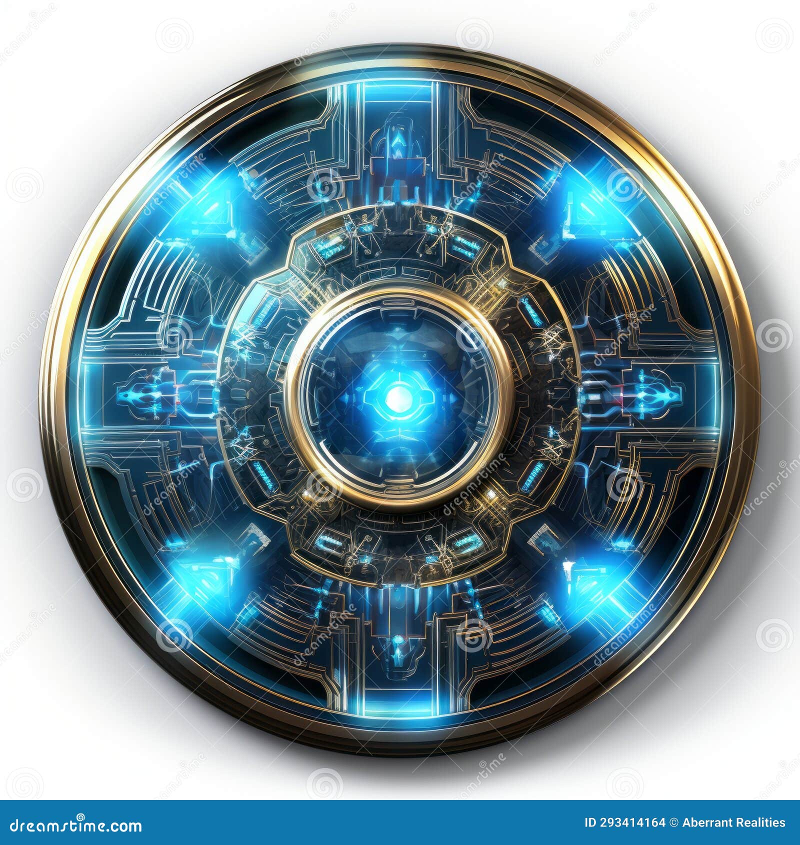 An Image of a Futuristic Shield on a White Background Stock ...