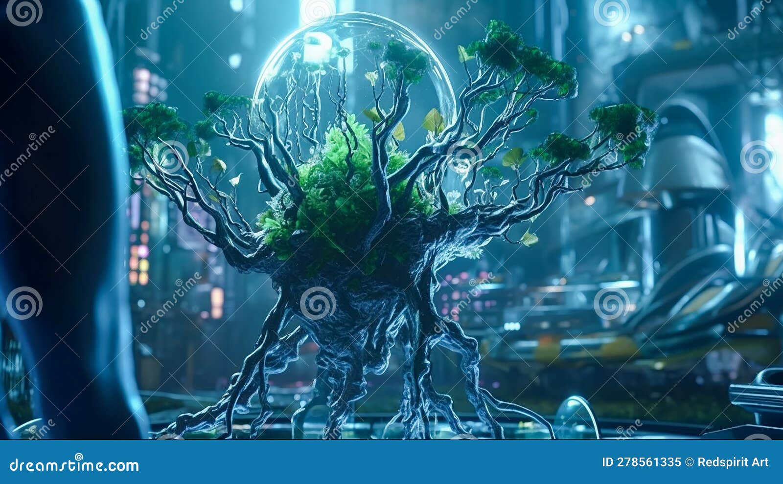 An Image of a Futuristic Tree, Generative AI Stock Illustration ...