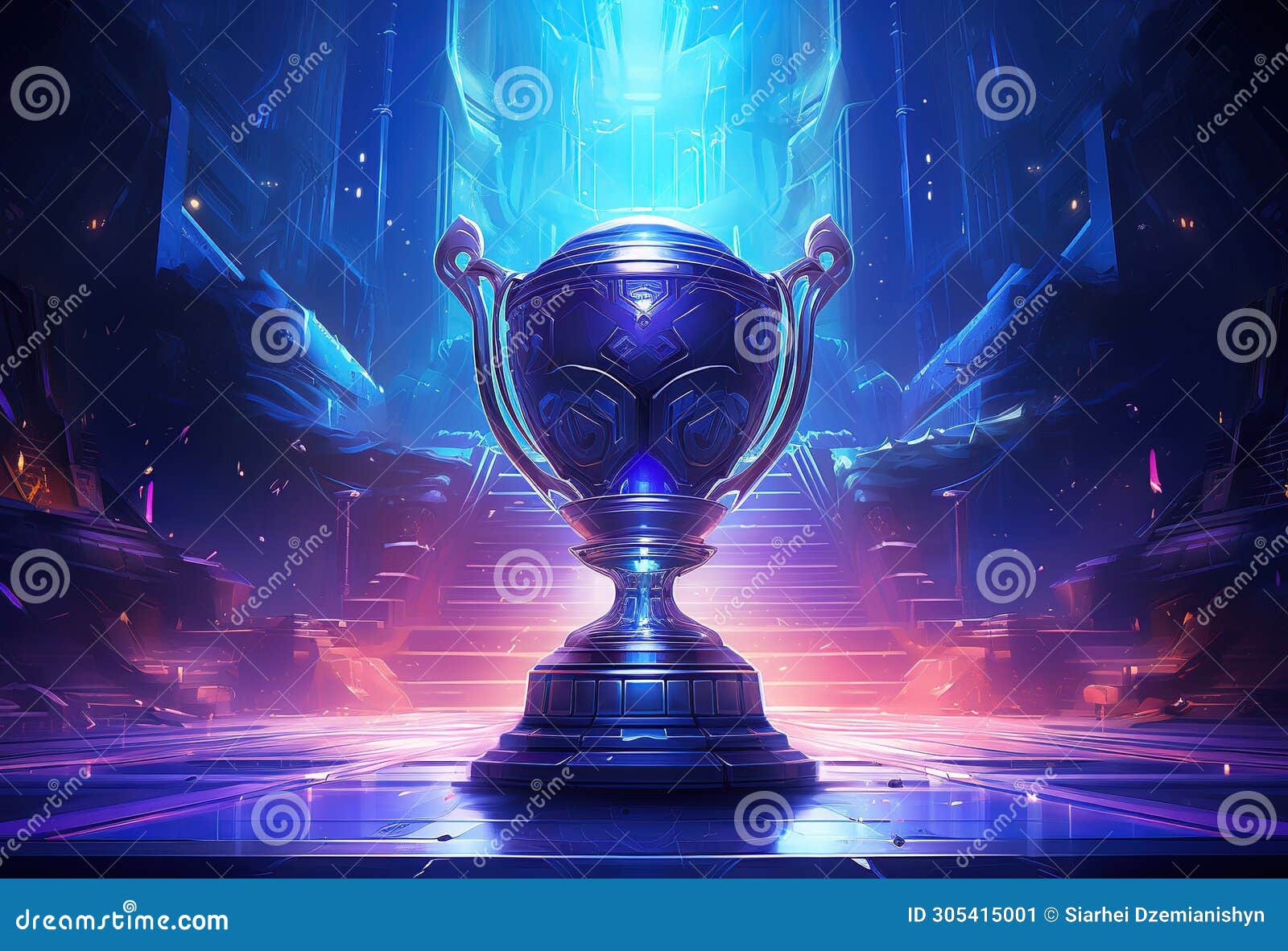 Image of a Futuristic Trophy in a Sci-fi Setting. the Trophy is in the ...