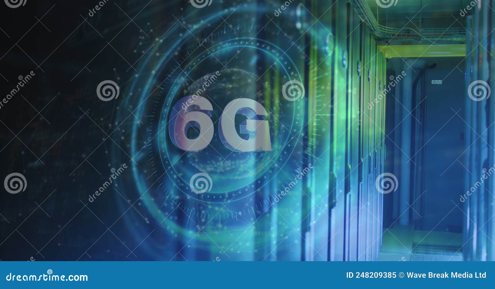 Image of 6g Symbol on Rotating Safe Lock Over Network of Connections ...