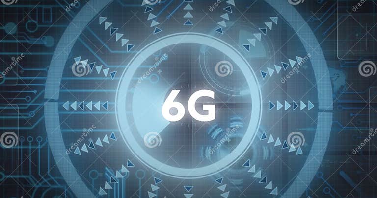Image of 6g Text Over Round Scanner and Microprocessor Connections ...