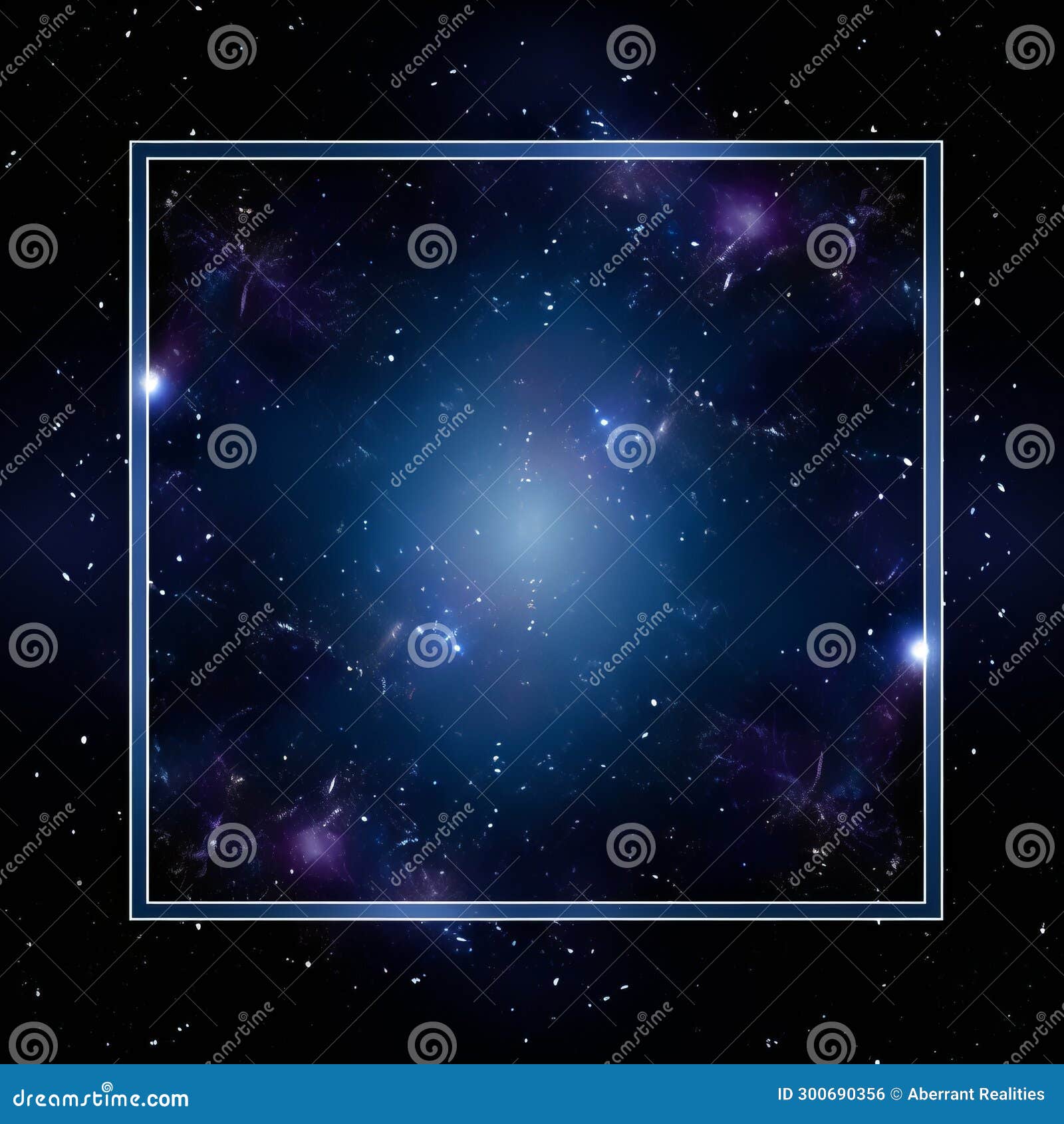 An Image of a Galaxy with a Square Frame Around it Stock Illustration ...