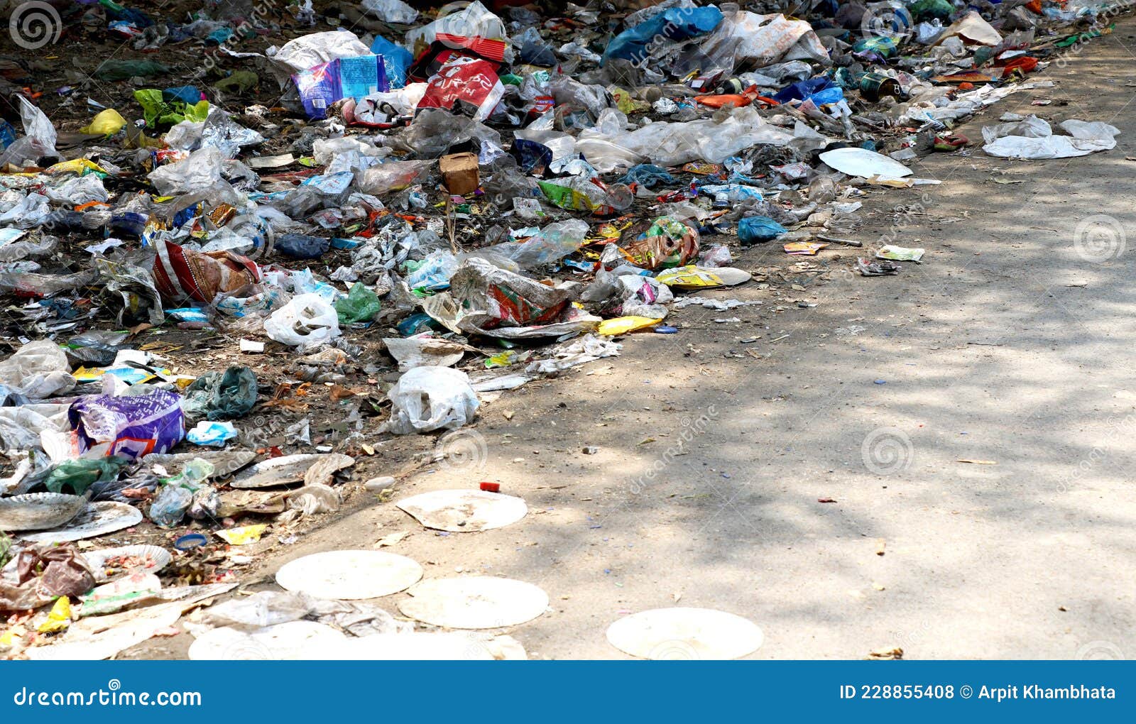 Image of Garbage Throw on Side of Road in India Editorial Stock Photo ...