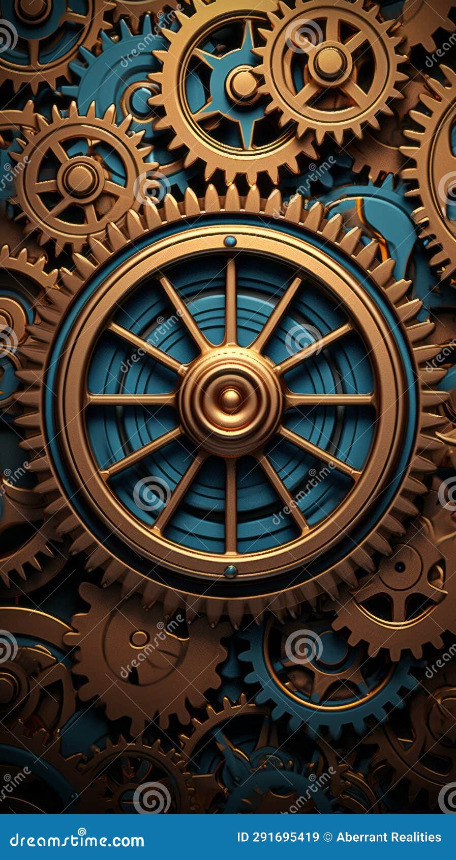 An Image of Gears and Cogs on a Blue Background Stock Illustration ...