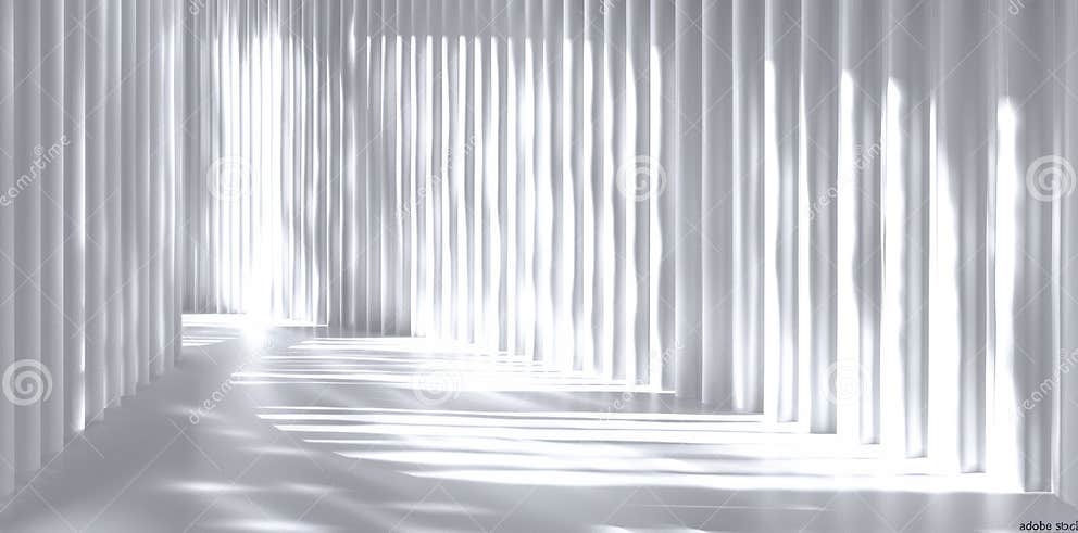 Minimalist Vertical White Curtains with Light Shadows Seamless ...