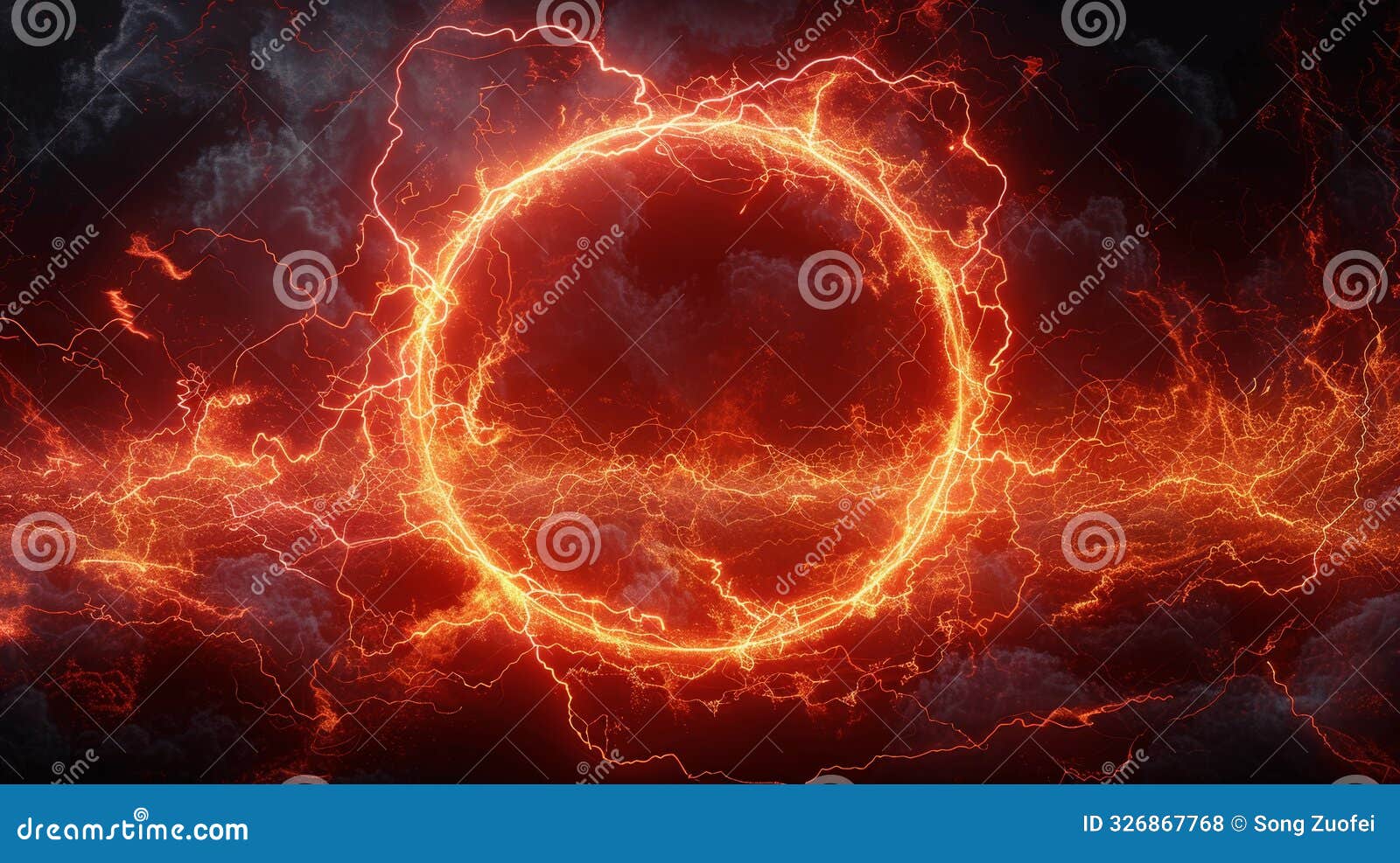 Abstract Red Plasma Lightning Particle Effect in Dark Space Stock ...