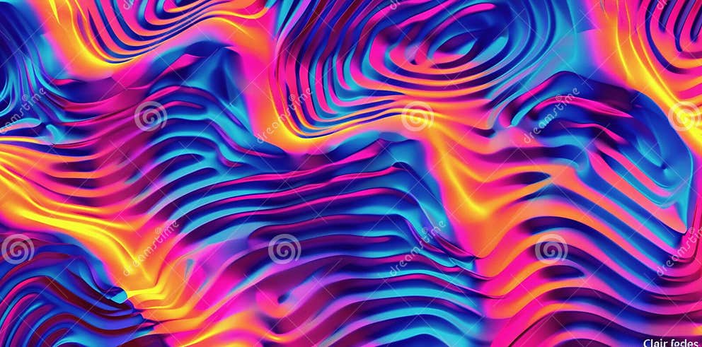 Neon Wavy Pattern Abstract Rainbow Background Texture Art Stock ...
