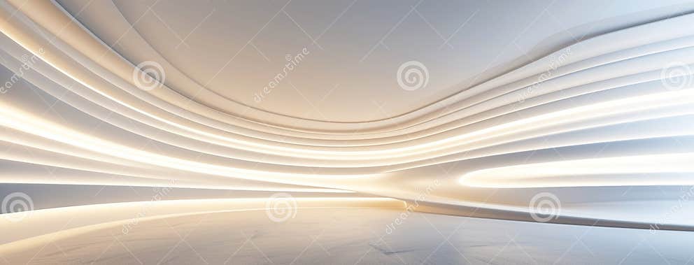Minimalist White Curved Interior Background for Product Presentation ...