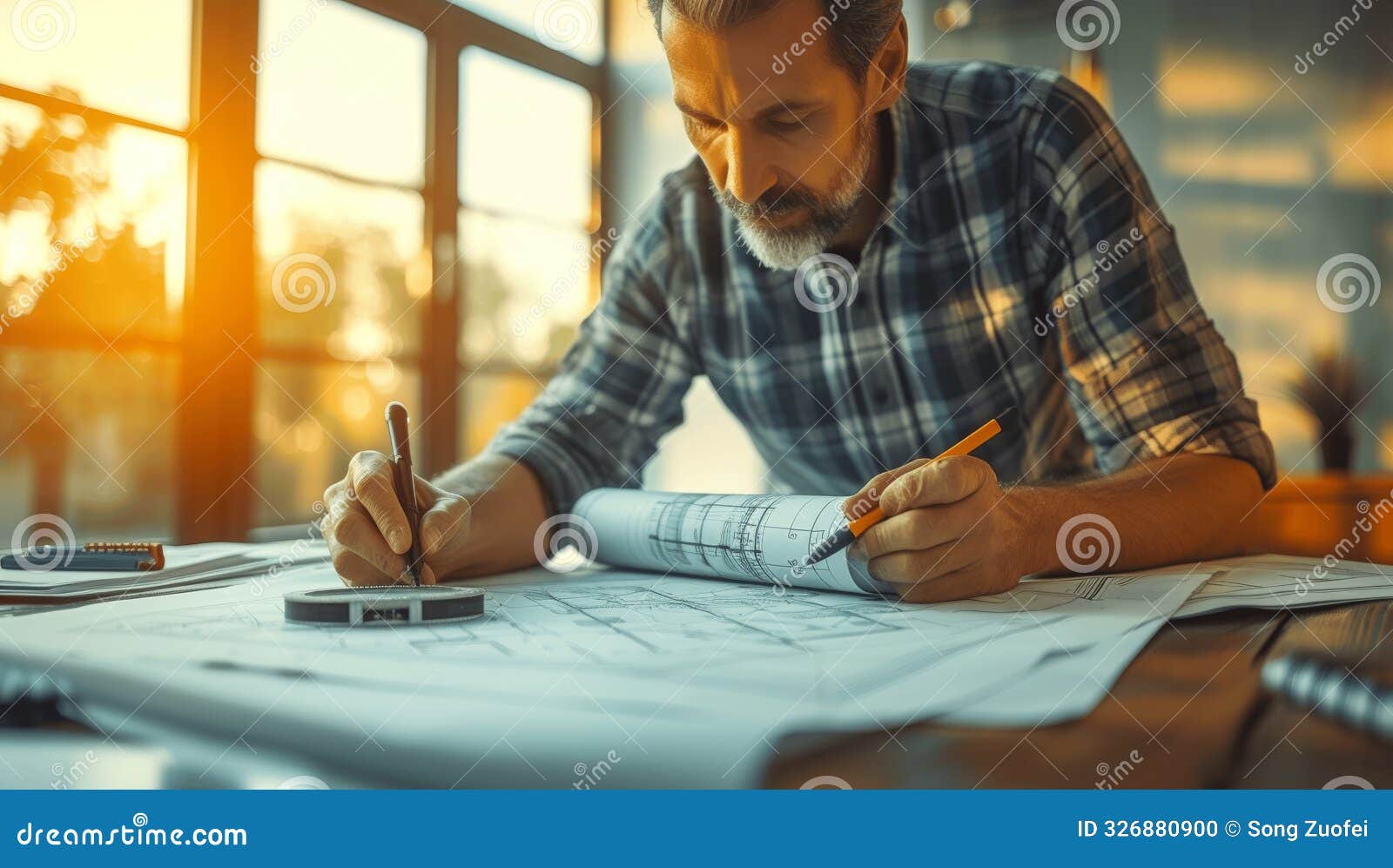 Professional Blueprint Design and Urban Construction Planning Stock ...