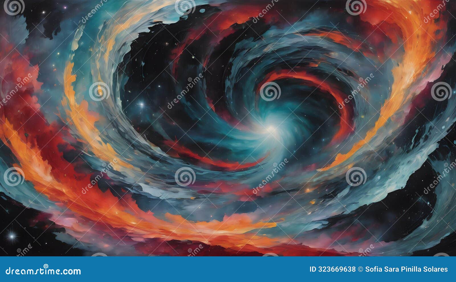 Blue and Red Fire Style in Image with Movement in Paint Strokes Stock ...