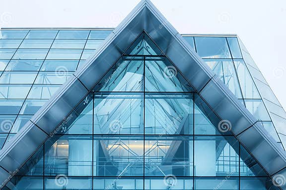 Glass Facade Triangular Structure Urban Architecture Photography Stock ...