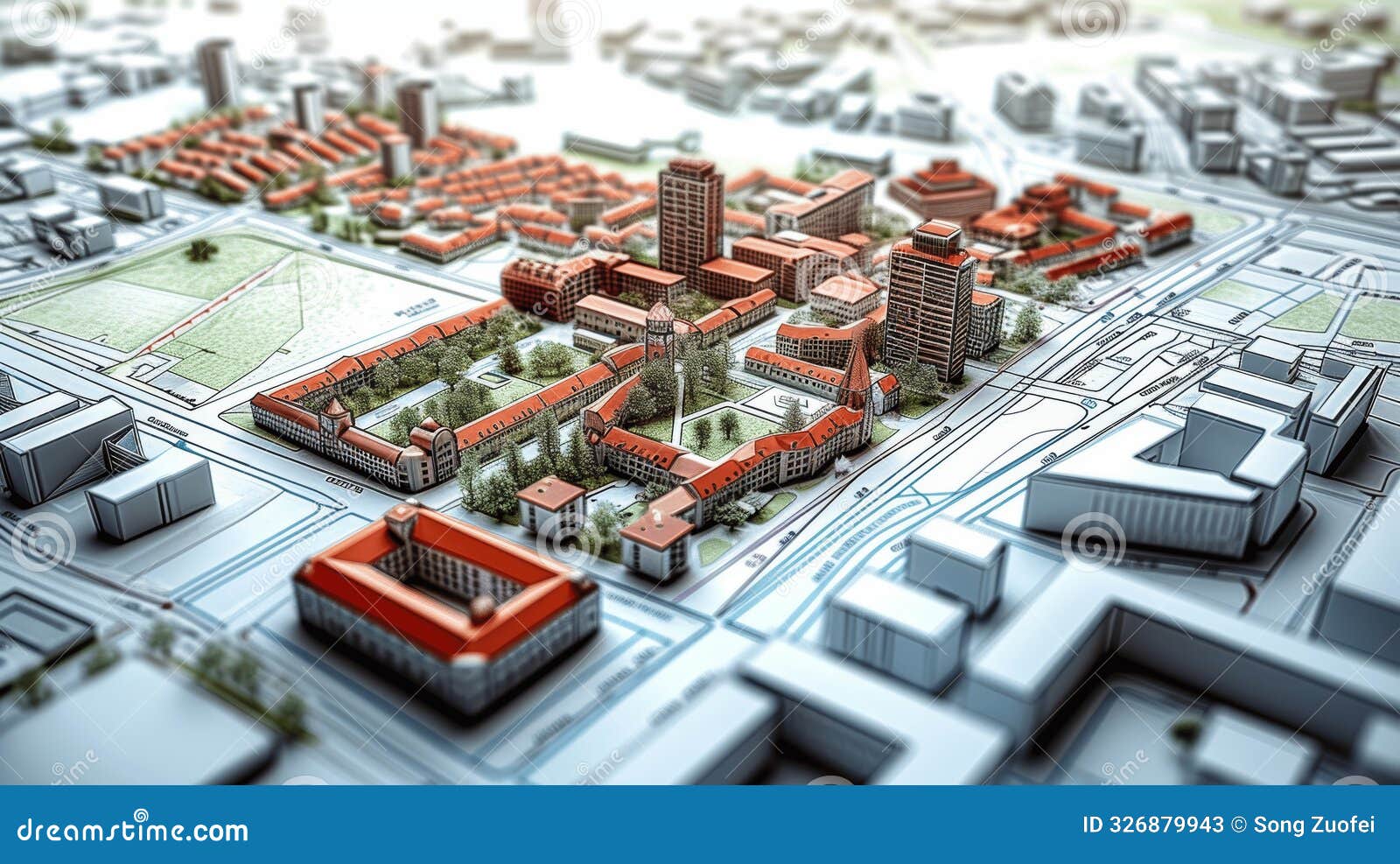 Urban Development and Architecture Blueprint Stock Illustration ...