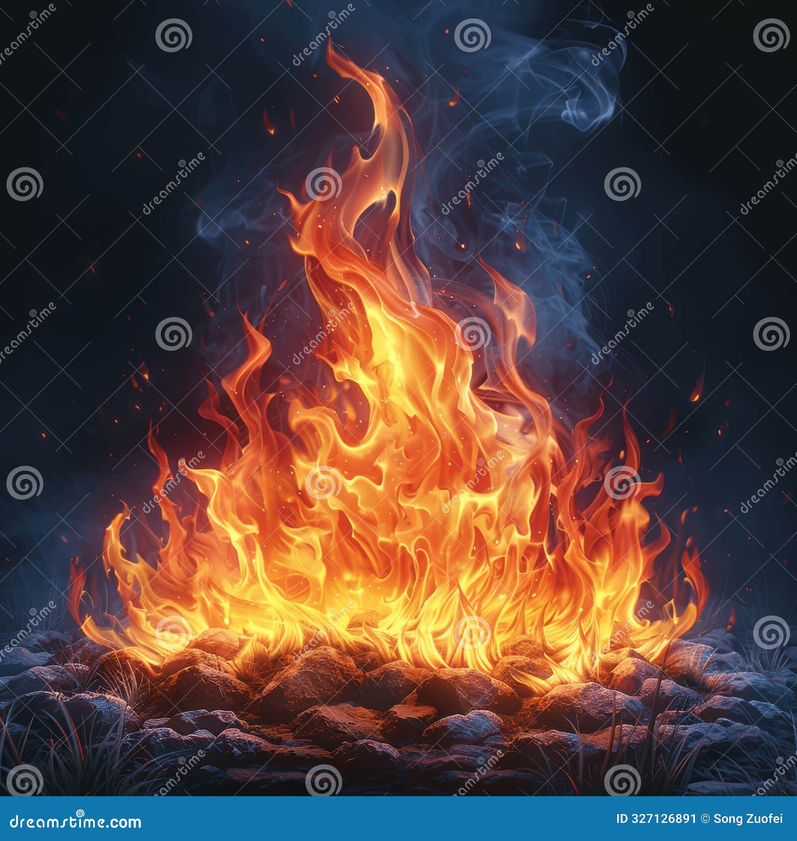 Realistic Fire Illustration for Game Assets and Icon Design Stock ...