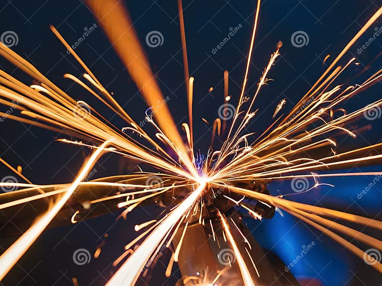 Detailed Close-up of Dynamic Welding Sparks in Action Stock ...