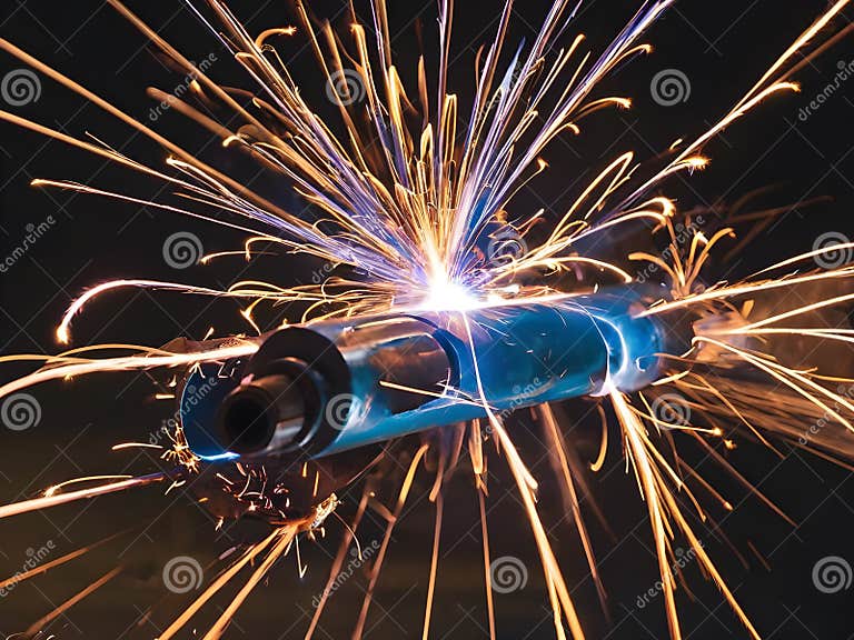 Detailed Close-up of Dynamic Welding Sparks in Action Stock ...
