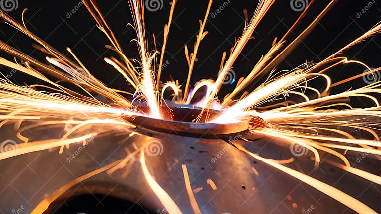 Detailed Close-up of Dynamic Welding Sparks in Action Stock ...