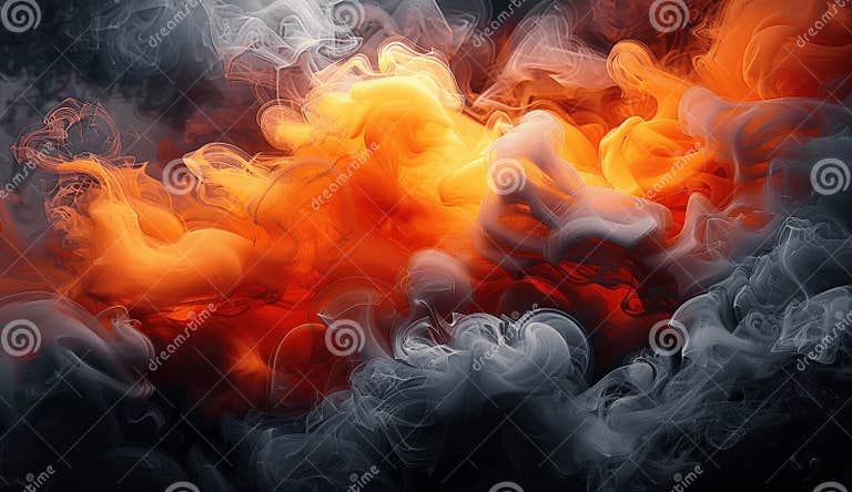 Abstract Smoke and Fire Wallpaper with Black Background Stock ...