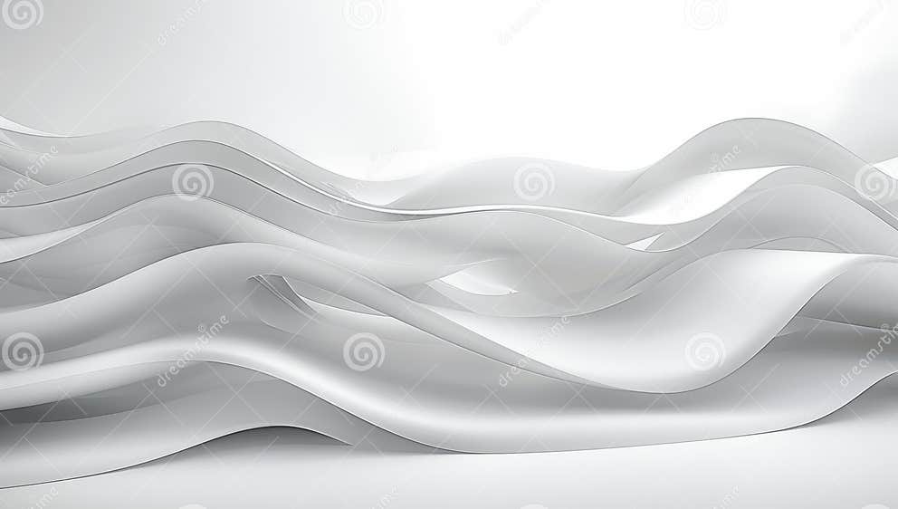 Ultra Realistic 3D White Wave Background for Modern Design Stock ...