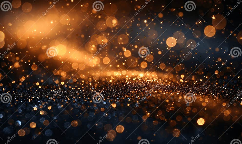 White and Gold Glitter Explosion on Black Background Stock Illustration ...