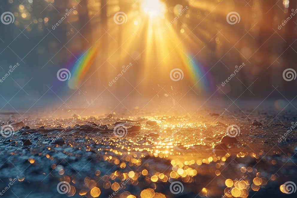 Ethereal Sunlight Rays with Hazy White Background Stock Illustration ...