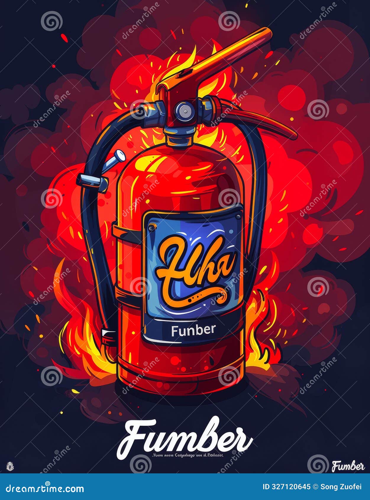 Fire Extinguisher Sign Vector Illustration with Bold Design Stock ...