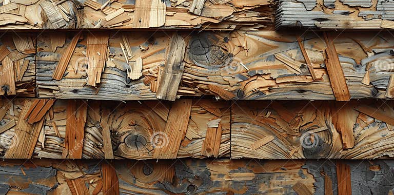 Seamless Light Brown OSB Particle Board Texture with 3D Rendered Wood ...