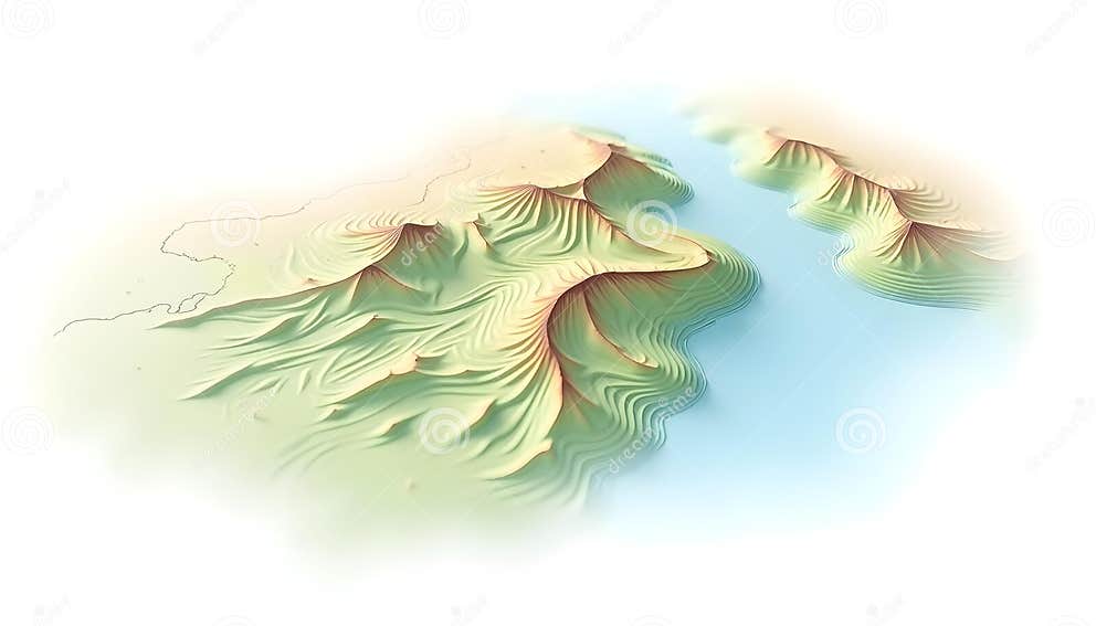 Topographic Map Elevations Geography and Terrain Mountains Islands Peninsulas Sea and Ocean ...