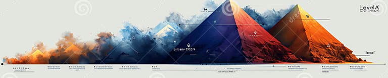 Three Colorful 3D Pyramid Illustrations with Labels Stock Illustration ...