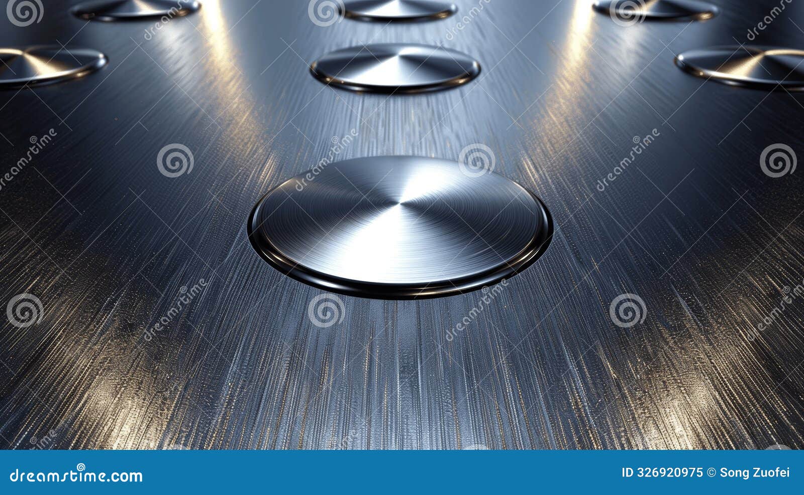 Circular Grain Brushed Metal Texture with Polished Surface Stock ...