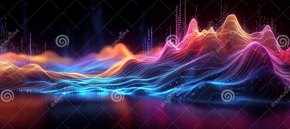 Vivid Data Visualization with Reflection and Refraction on Black ...