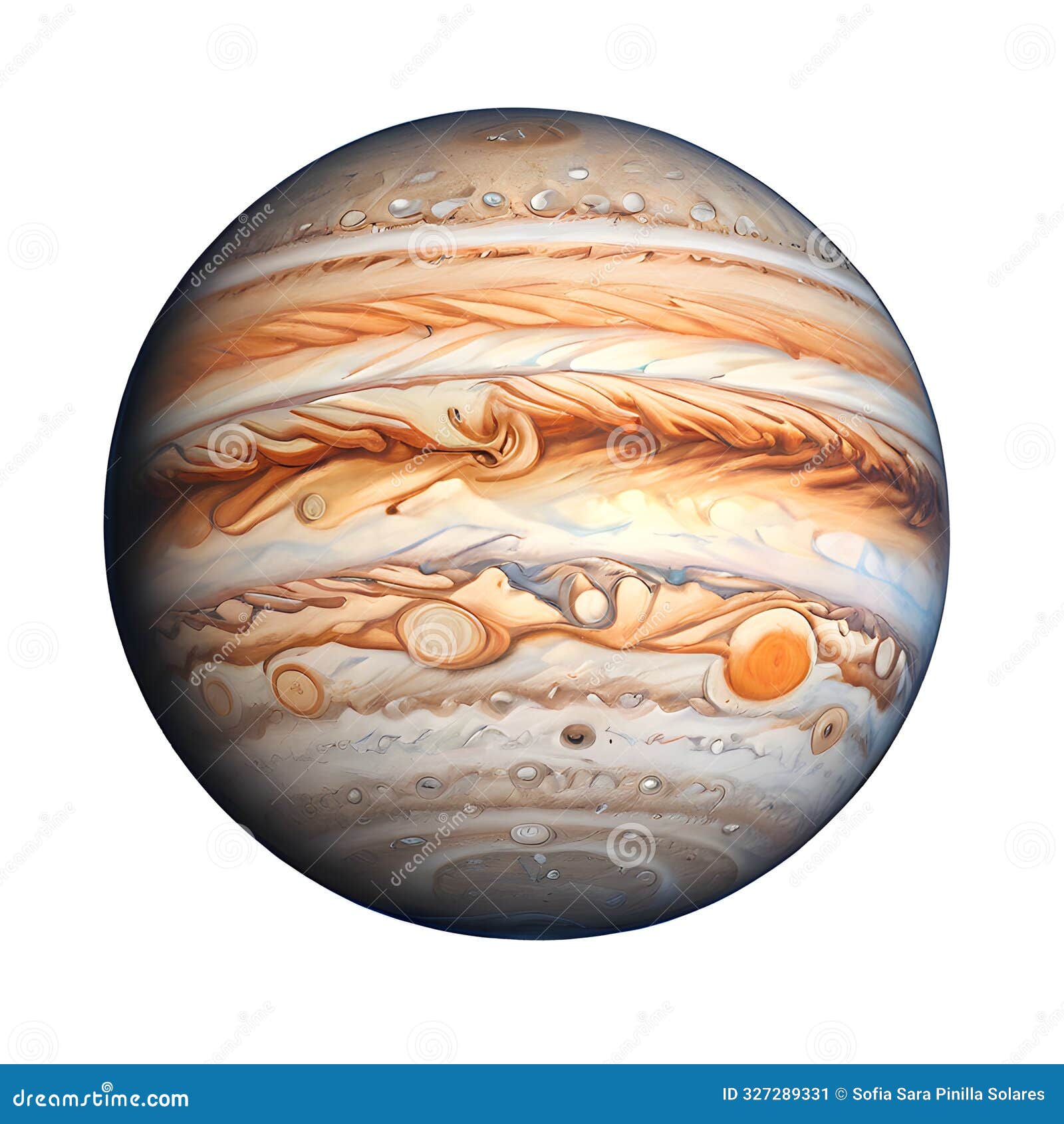 Planet Jupiter with White Background Astronomy Studies Massive Giant ...