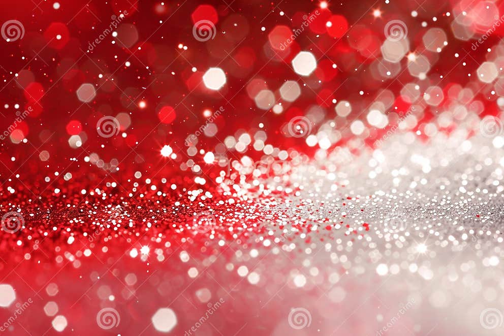 Abstract Glitter Sparkle Light Background in a Vibrant Red and White ...
