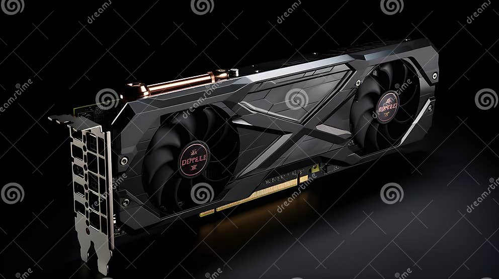 An Advanced GPU Unit Featuring Sleek Design and Vibrant LED Accents ...