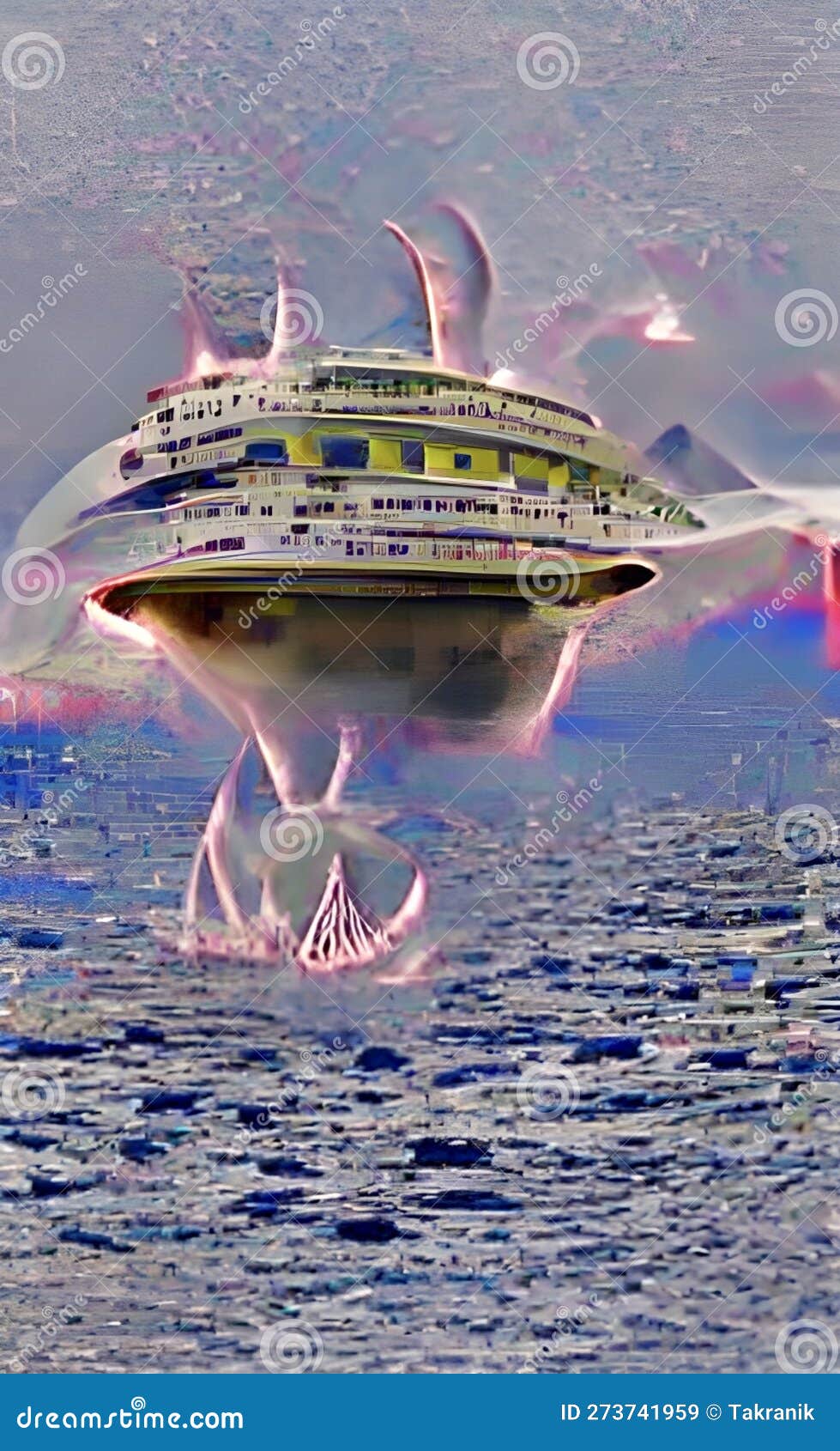 Aliens Land on Earth from Their Ship Stock Illustration - Illustration ...