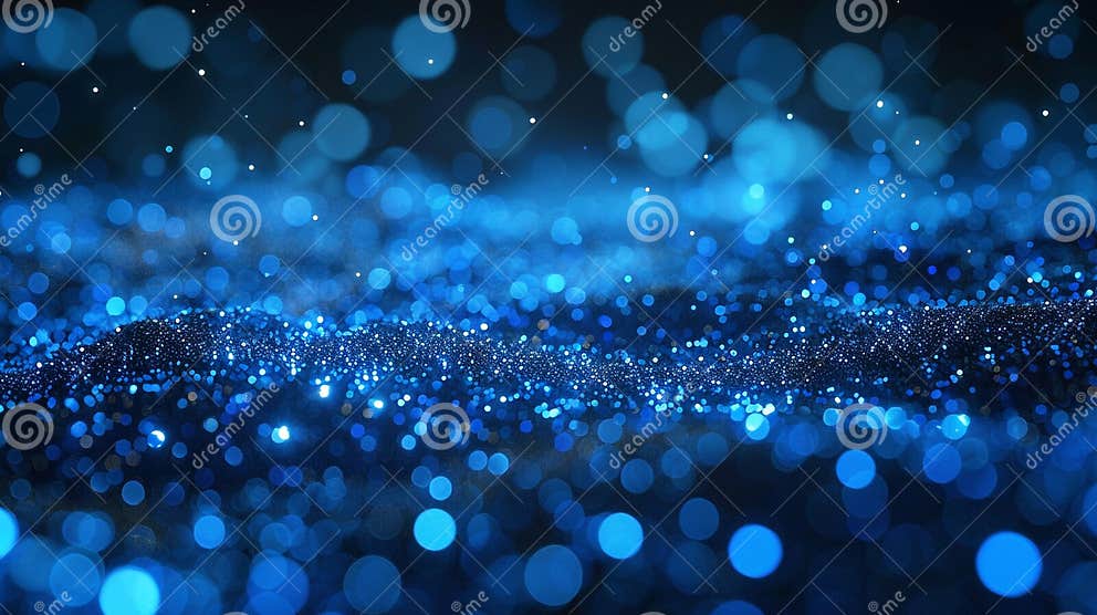 Blue Glow Particles Scattered in a Random yet Harmonious Pattern ...