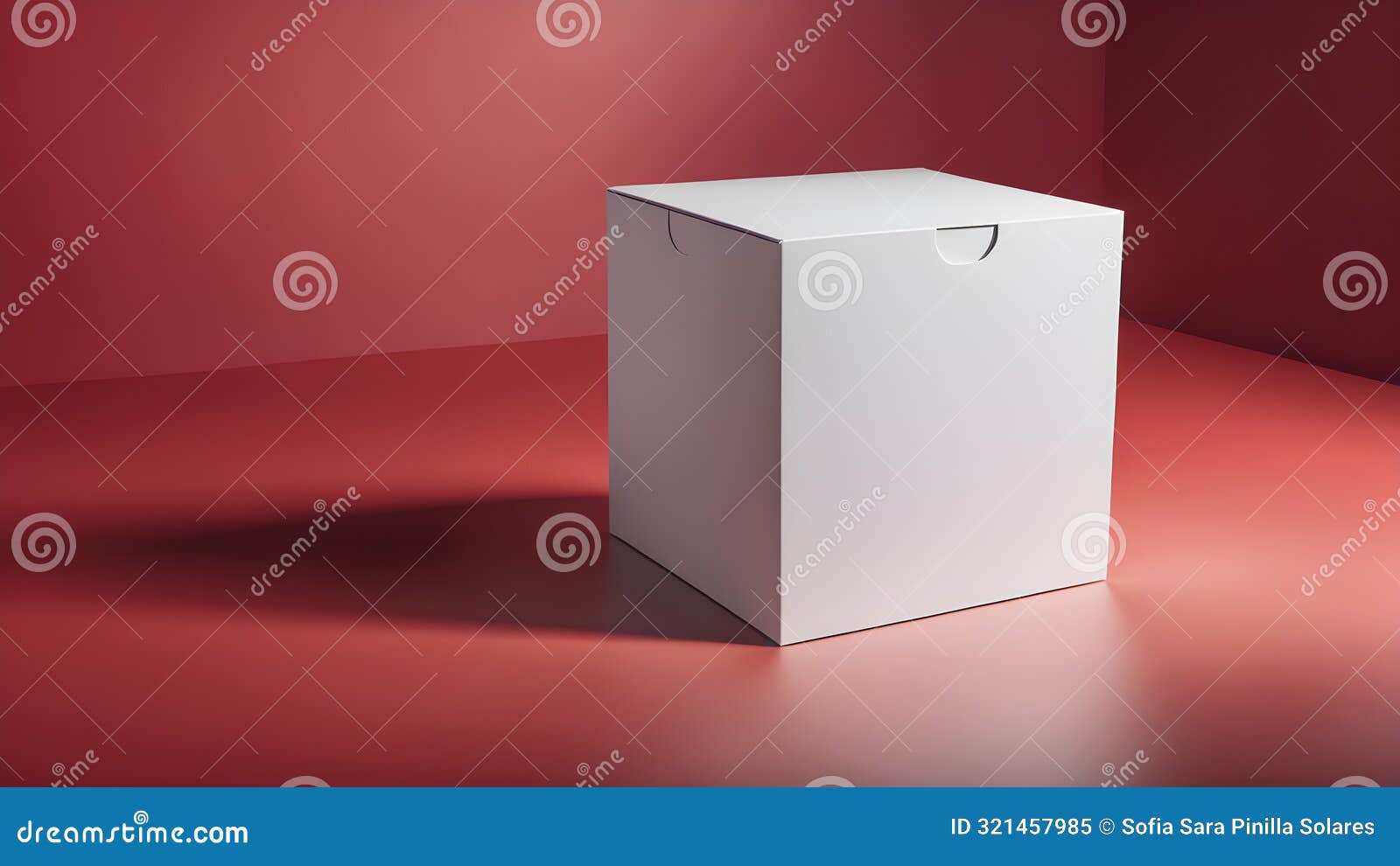 Sleek White Boxes Mockup On Bold Red Background Stock Photo ...
