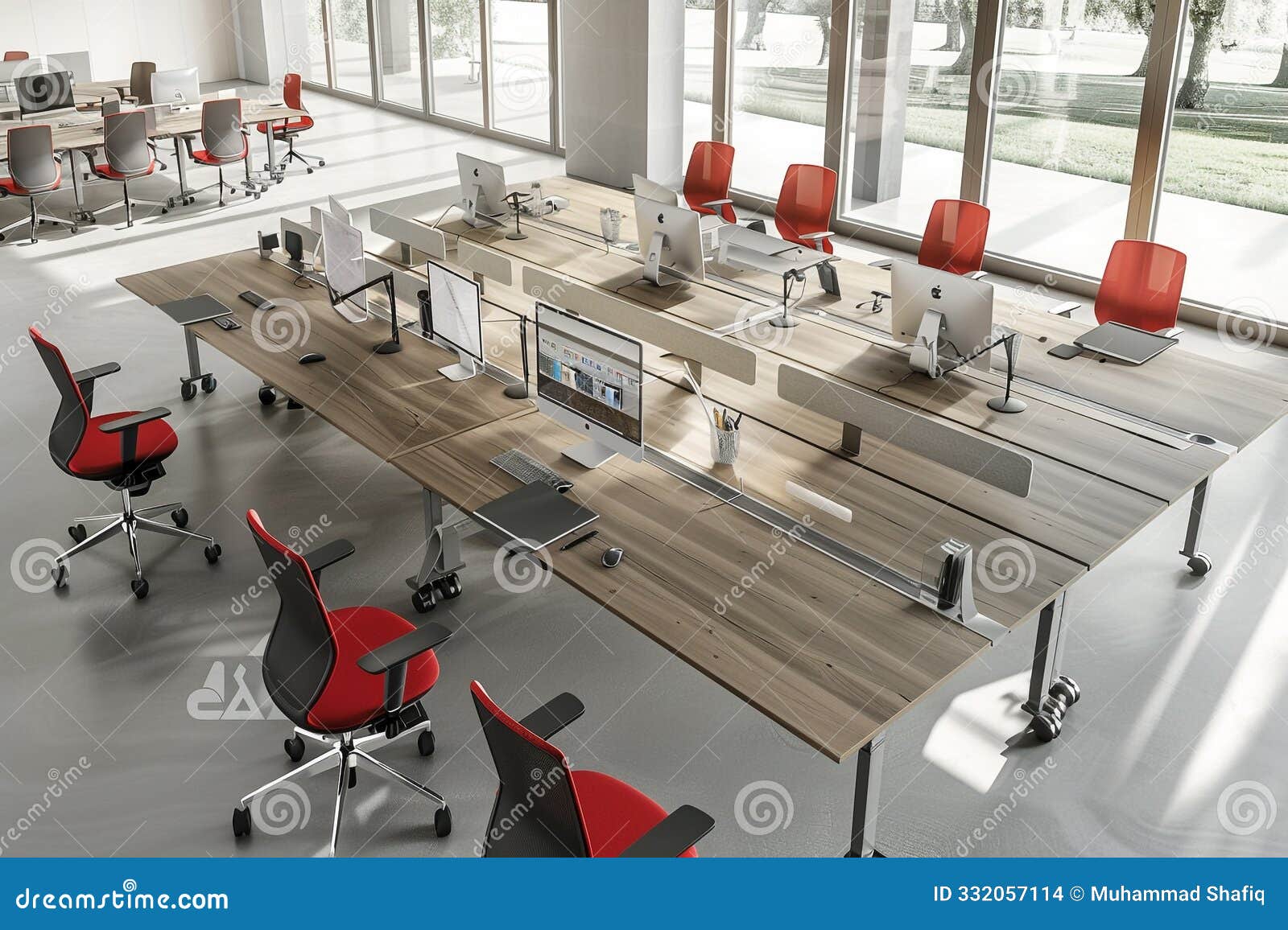 Collaborative Open-Plan Workspace With Natural Light Royalty-Free Stock ...