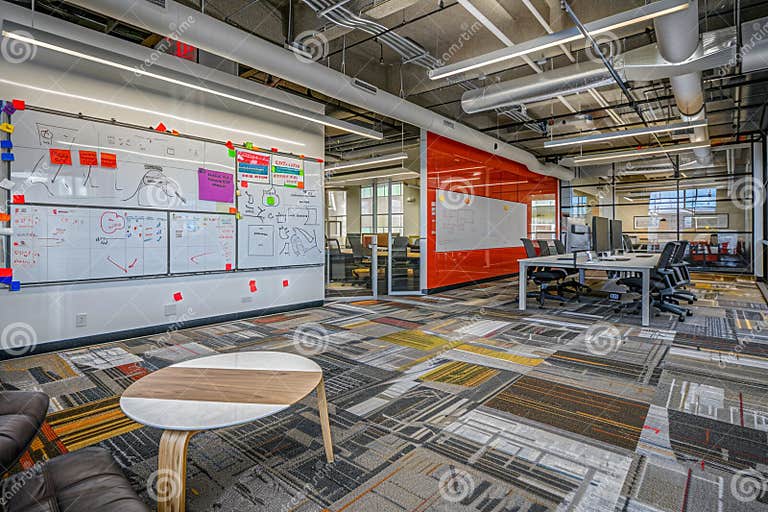 A Collaborative Open Office with Whiteboards and Open Meeting Spaces ...