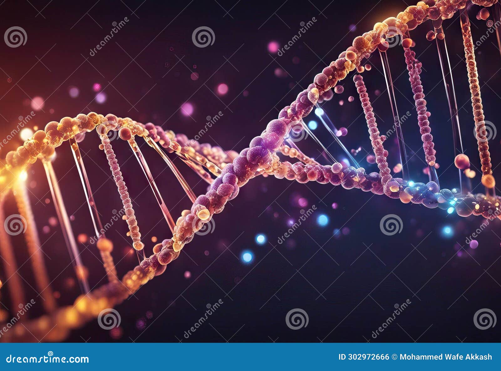 DNA Digital Sequence Code Structure with Glow Science Concept and Nano ...