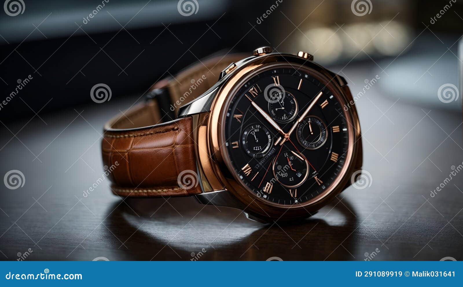 An Elegant Smartwatch Displaying a Stylish Watch Face Stock ...