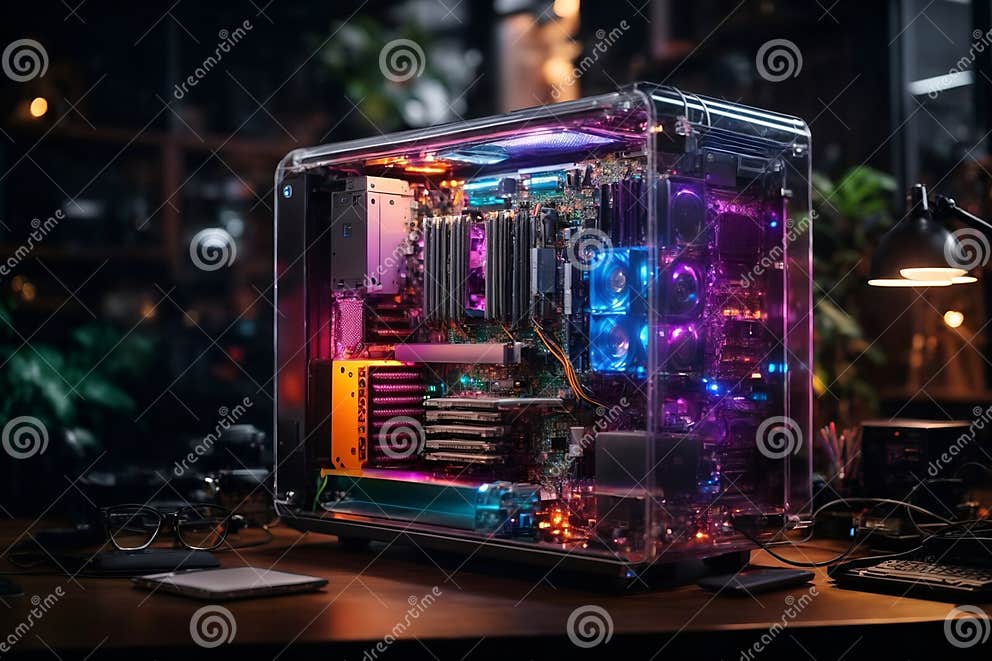 A High-powered Desktop Computer with a Transparent Side Panel ...