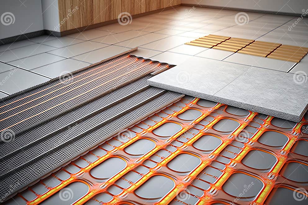 Layers Cement Tiles Ceramic System Heating Elecric Mat Concept ...
