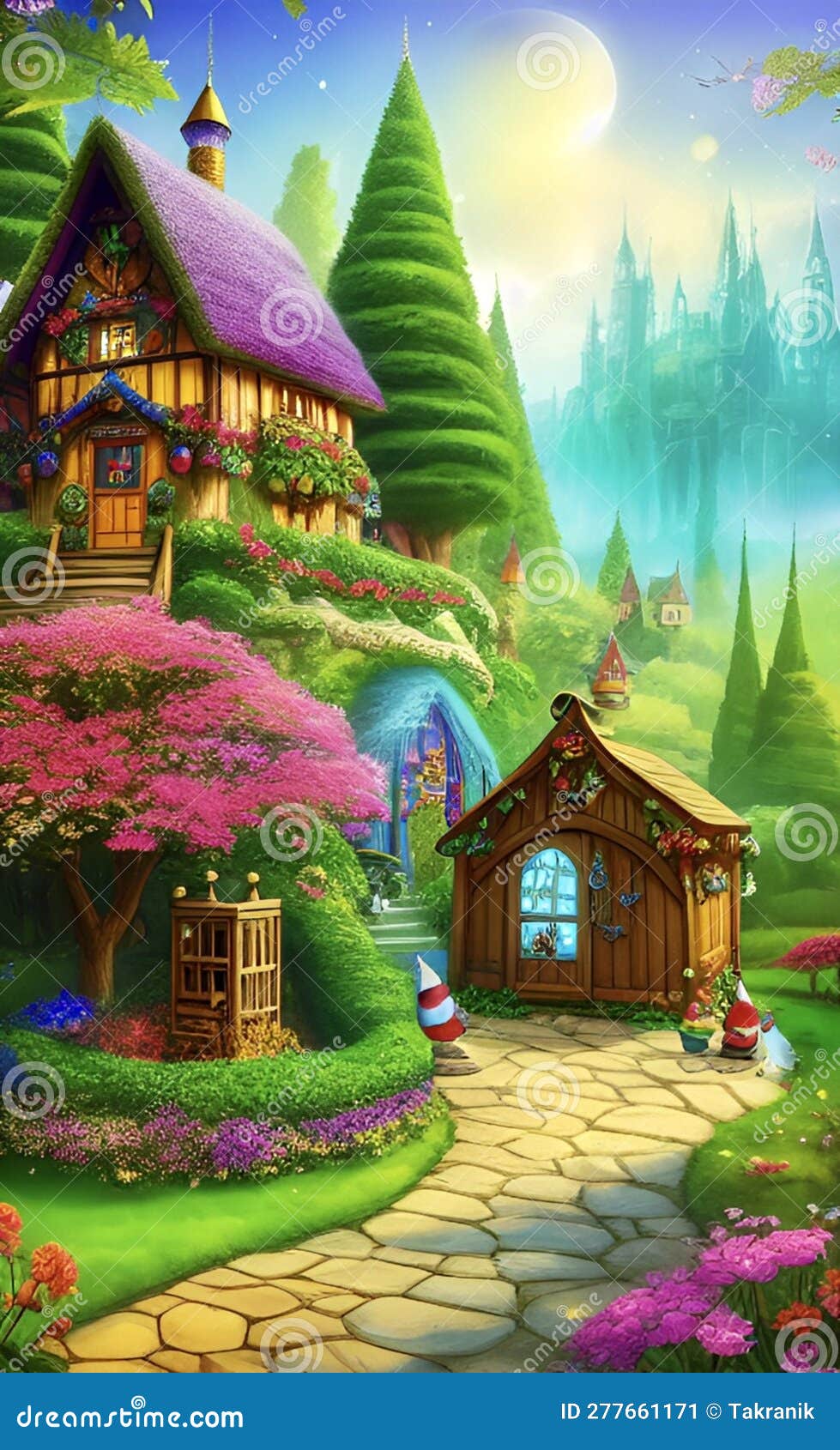 Magic world of fairy tales stock illustration. Illustration of painting ...