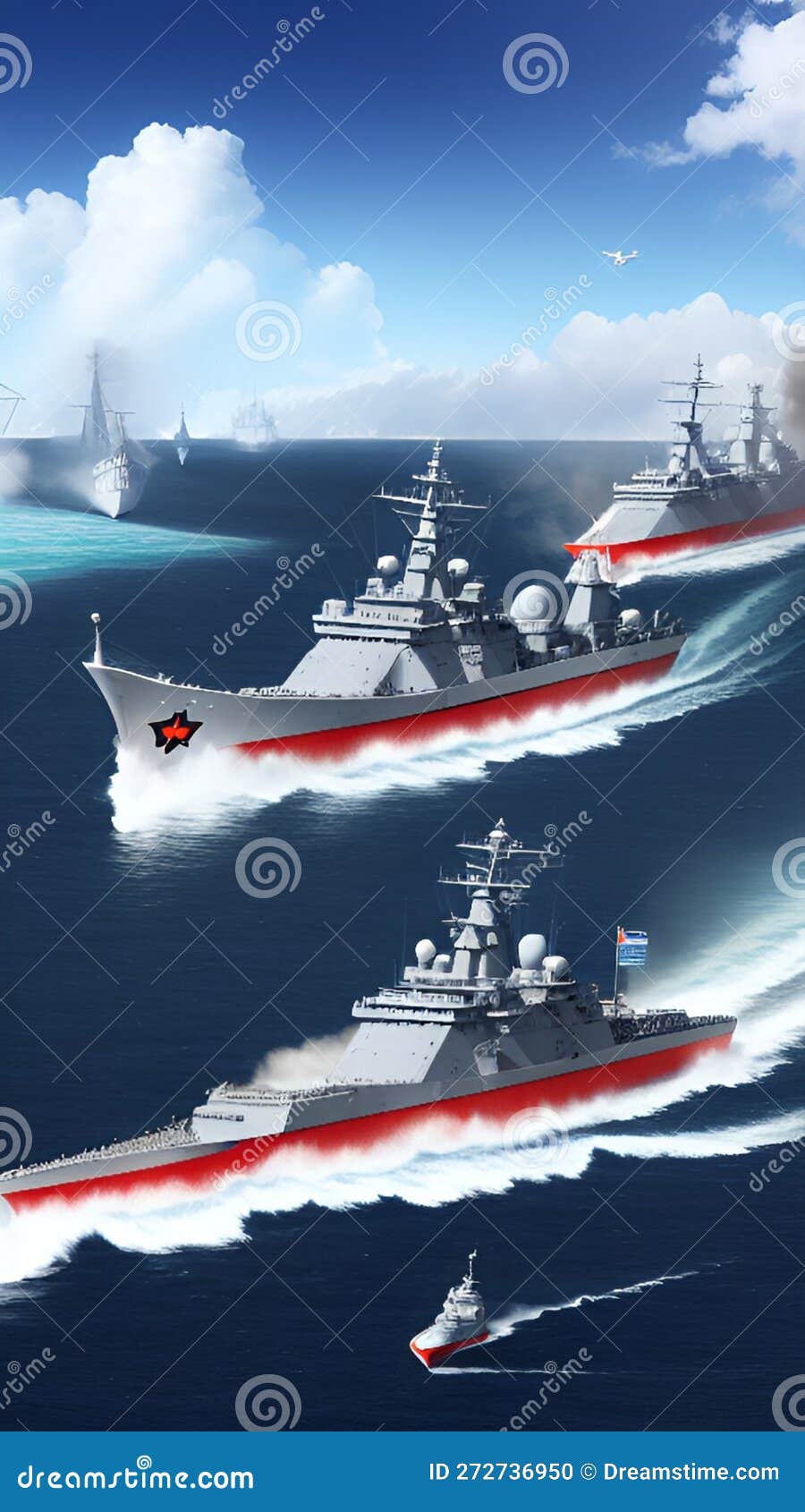 Naval battle stock illustration. Illustration of people - 272736950